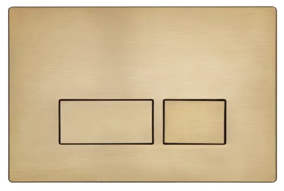 Brushed Brass Round Button Flush Plate | Custom Bathrooms Glasgow