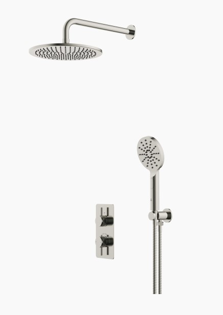 Chloe Brushed Nickel Concealed Shower Set | Custom Bathrooms Glasgow