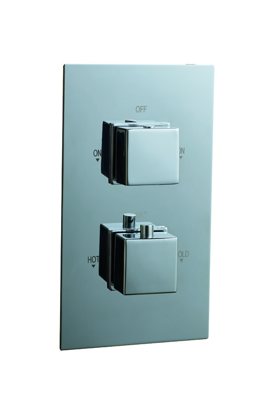 Chrome Dual Flow Square Concealed Shower Valve | Custom Bathrooms Glasgow