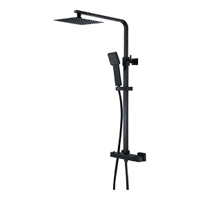 Black Square Exposed Mixer Shower | Custom Bathrooms Glasgow